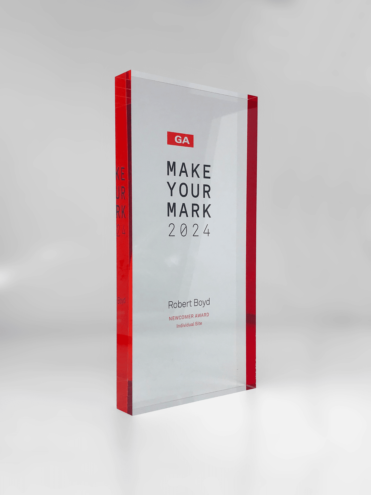 Make Your Mark Acrylic Award | Creative Awards London Limited